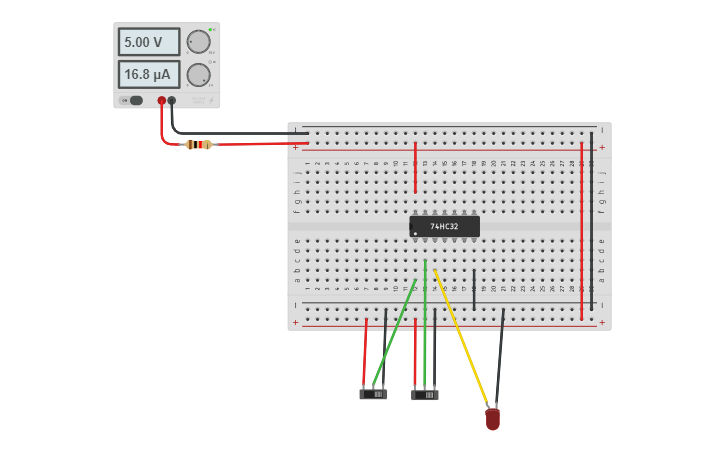 Circuit design OR gate | Tinkercad