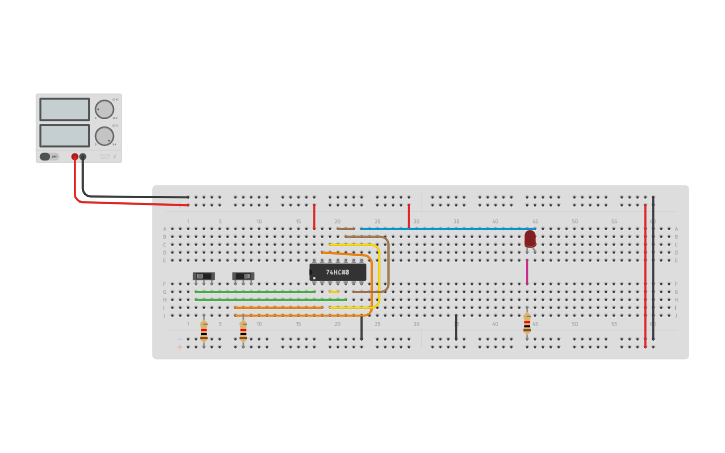Circuit design XOR GATE | Tinkercad