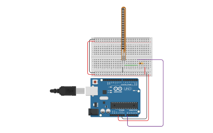 Circuit design Flex Sensor - Tinkercad
