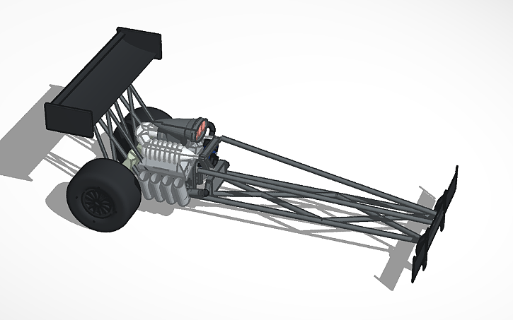 3D design top fuel dragster - Tinkercad