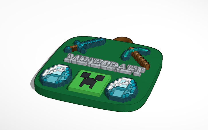 3D design minecraft keychain - Tinkercad