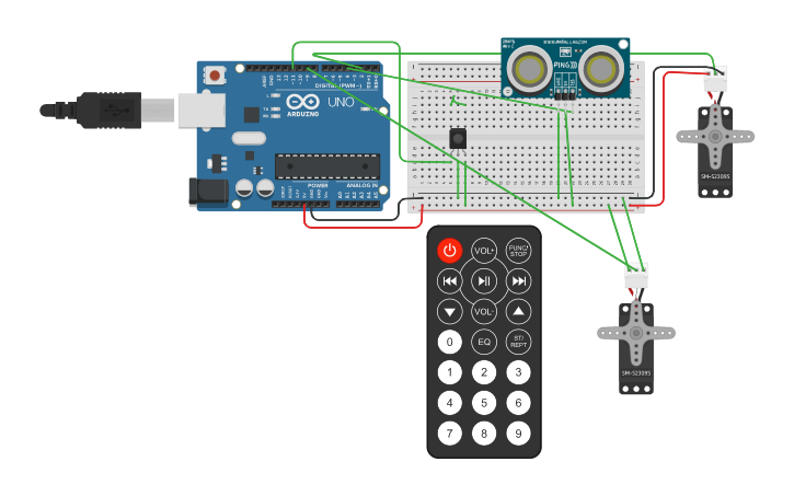 Circuit design Copy of IR Remote and IR Sensor controls SERVO Motor ...