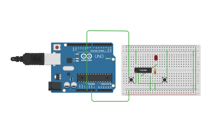 Circuit design NANDF(74hcoo) | Tinkercad