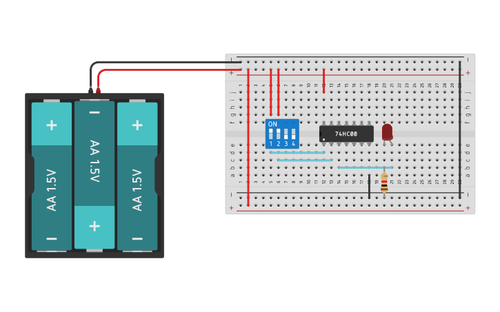 Circuit design compuerta NAND | Tinkercad