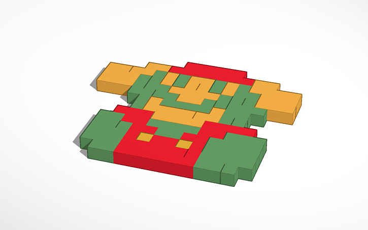 3D design 8-bit Mario (Death) - Tinkercad