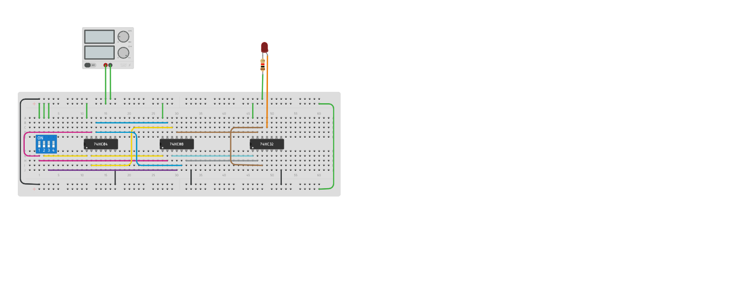 Circuit Design Implementing Sop Form Tinkercad