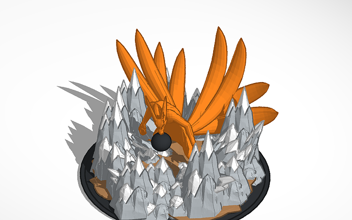 3D design kurama statue tailed beast ball - Tinkercad