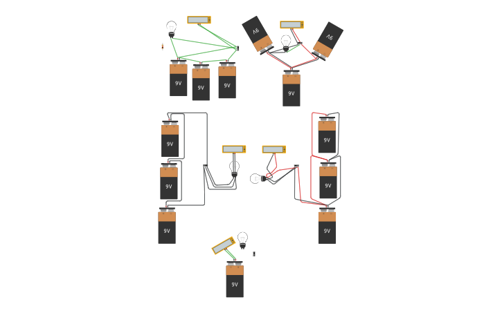 Circuit design Answers of Parallel vs Series - Tinkercad