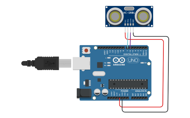 Circuit design Arduino_HC-SR04 - Tinkercad