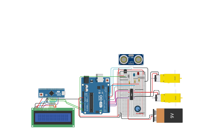 Circuit design Tabajo con I2C LCD (LiquidTWI2) emulator | Tinkercad