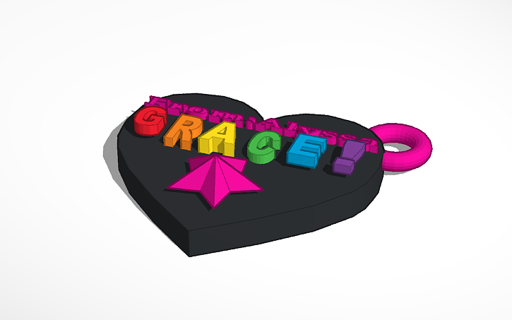 3D design Grace's Birthday keychain - Tinkercad