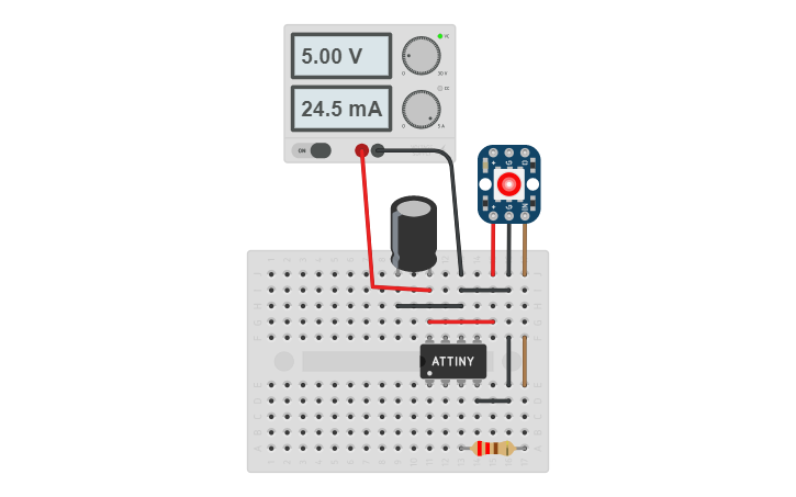 Circuit design Alternately Blinking NeoPixel LED - Tinkercad