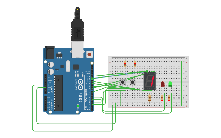 Circuit design Parking lot - Tinkercad