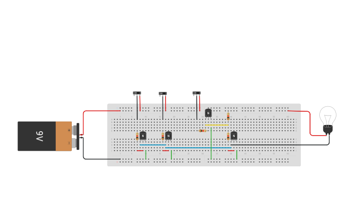 Circuit design Función -R v P v Q - Tinkercad