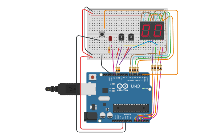 Circuit design Copy of Contador de 0 a 99 con Arduino - Tinkercad