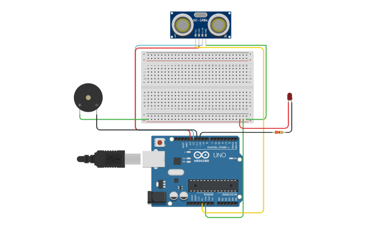 Circuit design Garbage Monitoring Project - Tinkercad