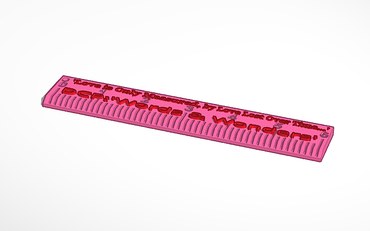 3D design DCP-Words-and-Wonders-Ruler raised - Tinkercad