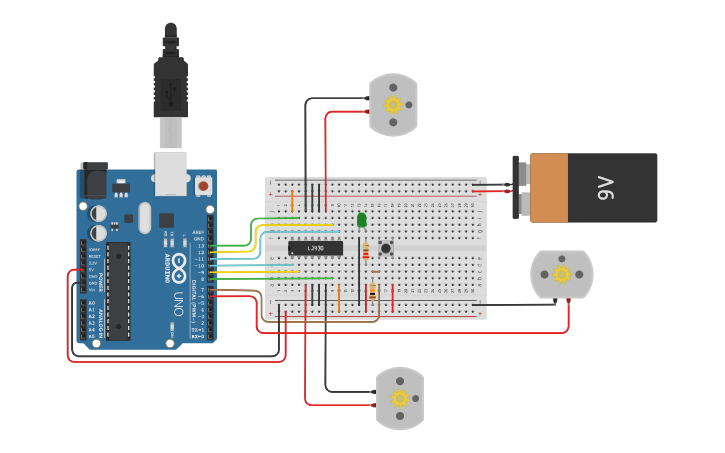 Circuit design Proyecto 2_con motor - Tinkercad