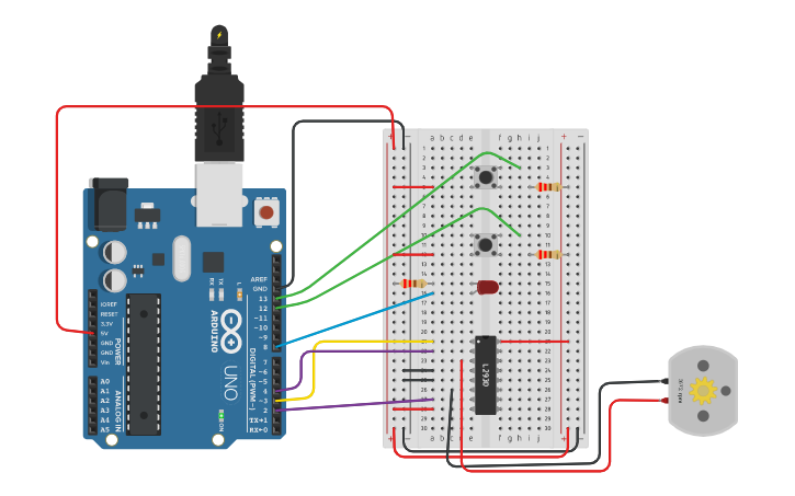 Circuit design Ascensor 2 pisos - Tinkercad