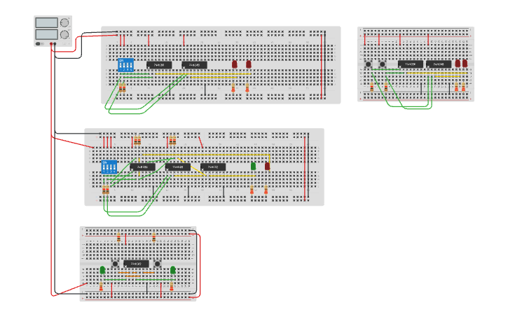 Circuit design Half and Full Adders | Tinkercad
