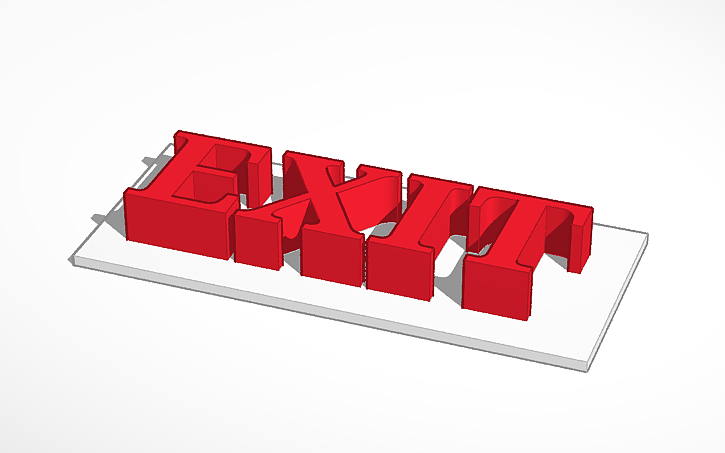 3D design Exit Sign - Tinkercad