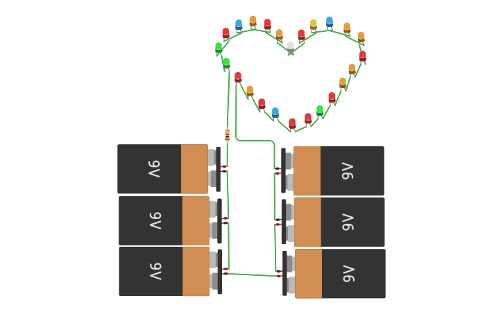 Circuit design Heart Led - Tinkercad
