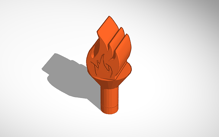 3D design Flame Game Piece - Tinkercad