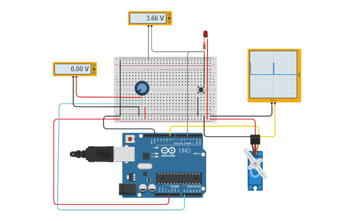 Circuit design Servo motor | Tinkercad