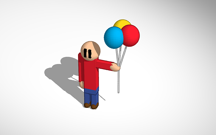 3D design The Stick Figure With Balloons | Tinkercad
