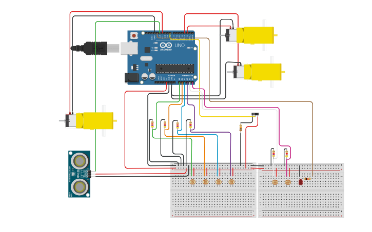 Circuit design Seguidor de linea Asia | Tinkercad