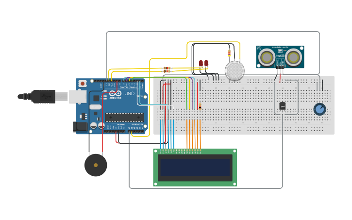 Circuit design Sistema de Seguridad - Tinkercad