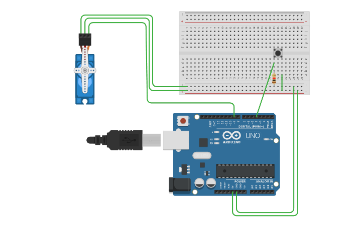 Circuit design Arduino Servo + "Touch Sensor" - Tinkercad
