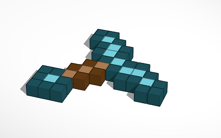 3D design Broken Minecraft Diamond Sword | Tinkercad