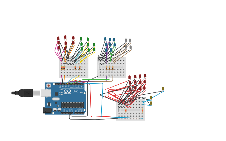 Circuit design Esquema leds colegio - Tinkercad