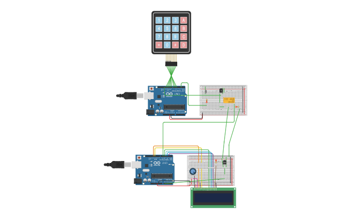 Circuit design arduino+LCD+teclado+rele | Tinkercad