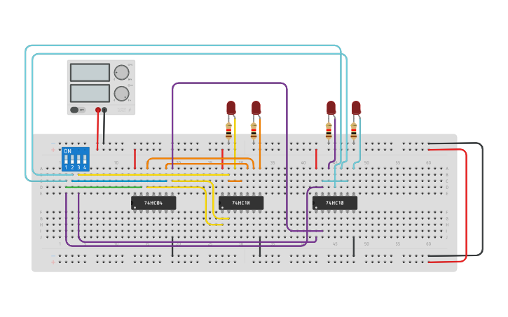 Circuit design 4x1 de MUx | Tinkercad
