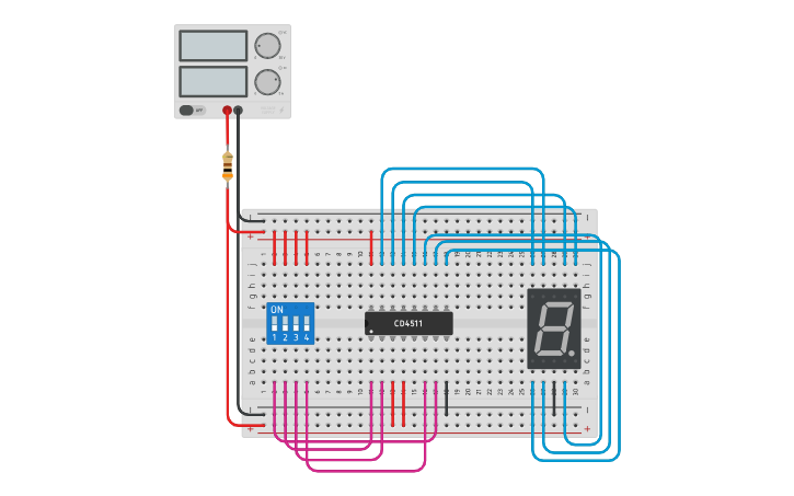 Circuit design pongsak 7seg - Tinkercad