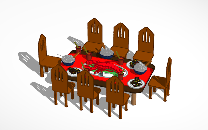 3D design Dinner Table - Tinkercad