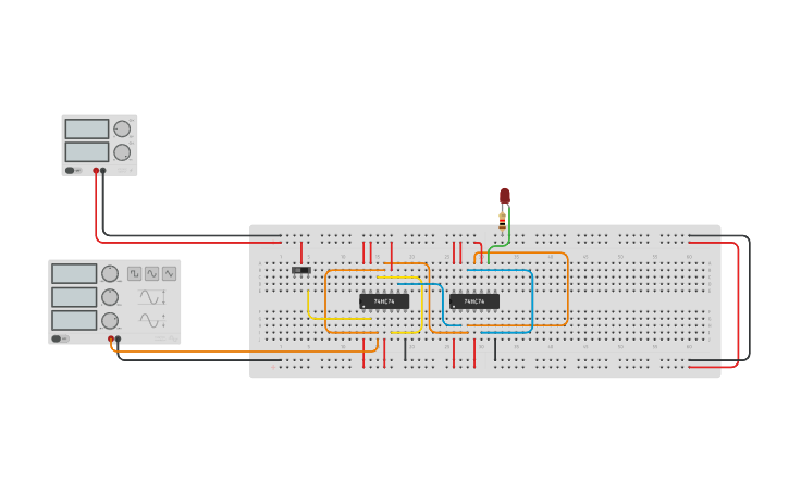 Circuit design SERIAL IN SERIAL OUT SHIFT REGISTER - Tinkercad