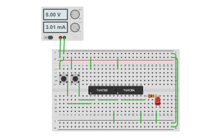 Circuit design COMPUERTA_XNOR - Tinkercad