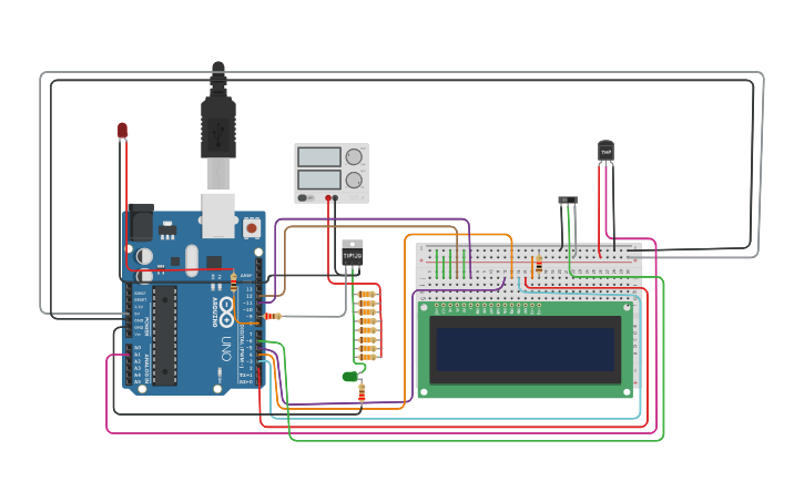 Circuit design Smart Heater with Arduino - Tinkercad