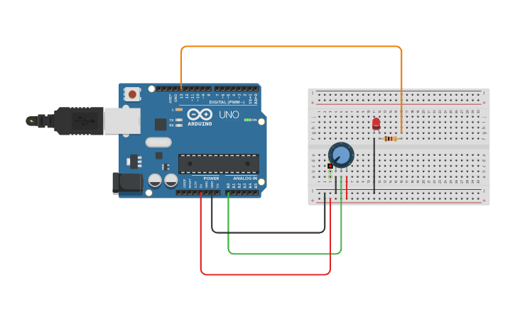 Circuit design Prática 0 – Portas analógicas vs Portas Digitais - Tinkercad