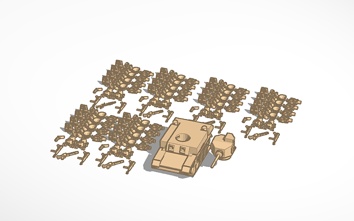 3D design tan army soldiers - Tinkercad