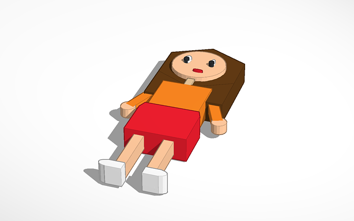 3D design Brown Hair Girl - Tinkercad