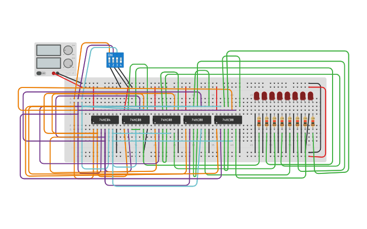 Circuit design 3 to 8 Decoder - Tinkercad