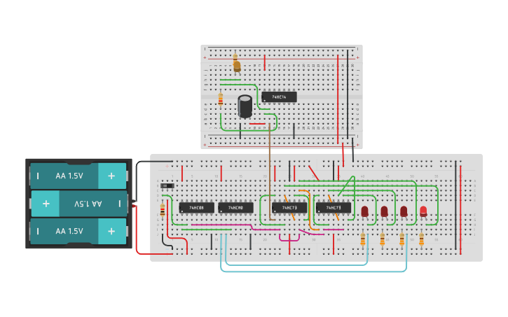 Circuit Design Asynchronous 7476 Bcd Counter With 7414 Tinkercad