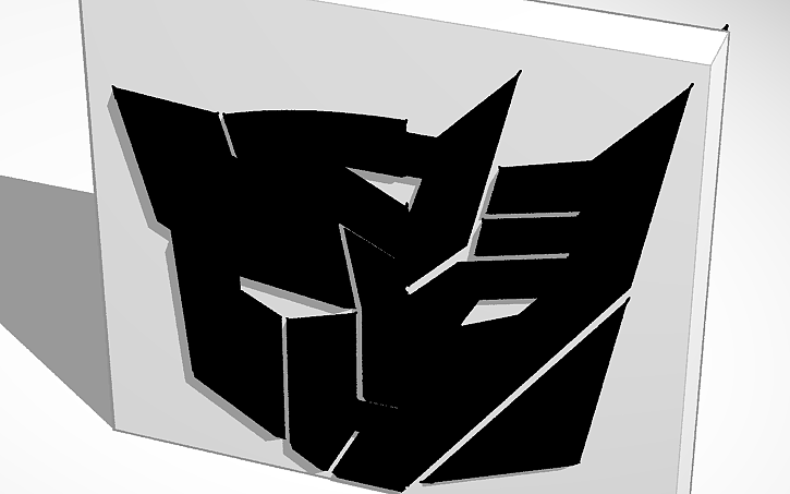 3D design Transformers logo of Autobots and Decepticon - Tinkercad