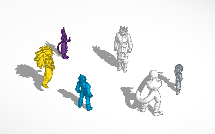 3D design project Vegeta Goku gohan beerus Frieza Broly - Tinkercad