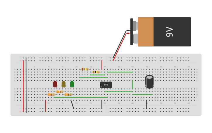 Circuit design circuito 555 semaforo - Tinkercad