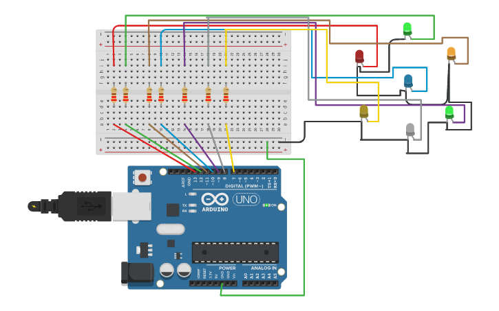 Circuit Design Siete Segmento Tinkercad